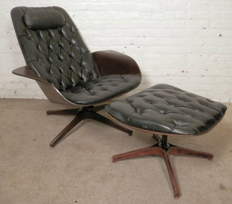 Eames Inspired Lounge Chair and Ottoman by George Mulhauser at 1stDibs ...