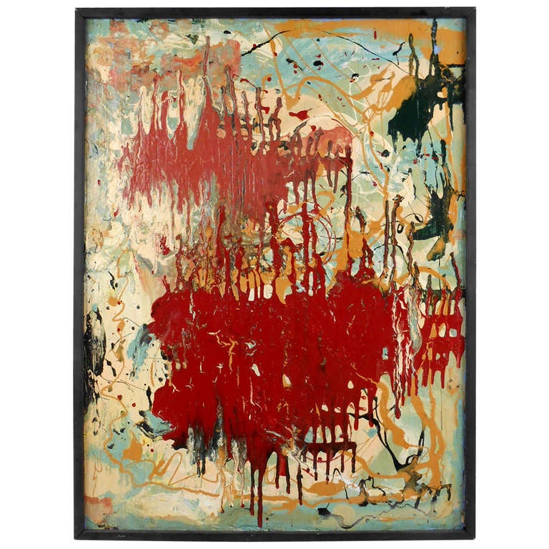 Original Vintage Abstract Painting at 1stDibs