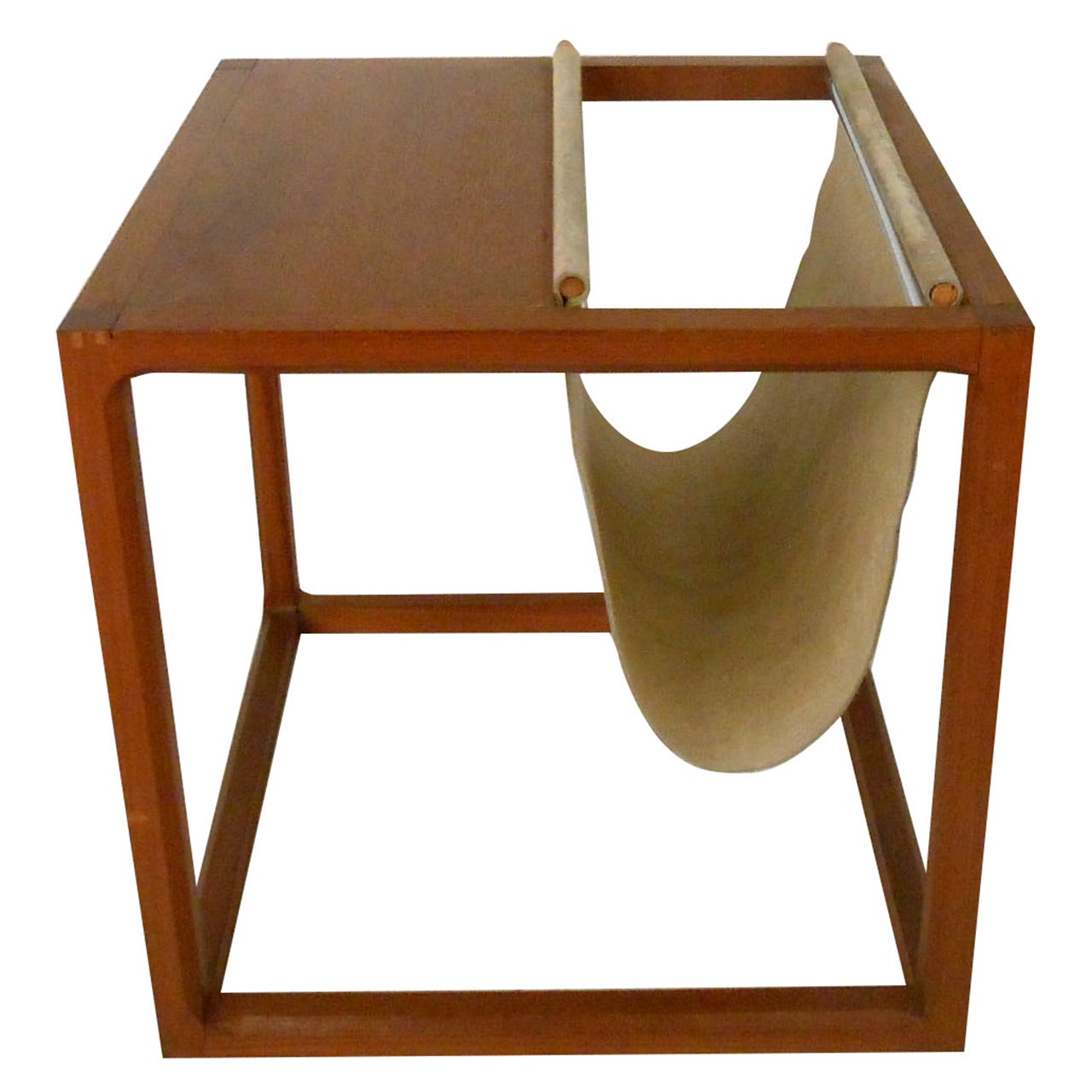 Unique Mid-Century Modern Teak Side Table With Magazine Holder at ...