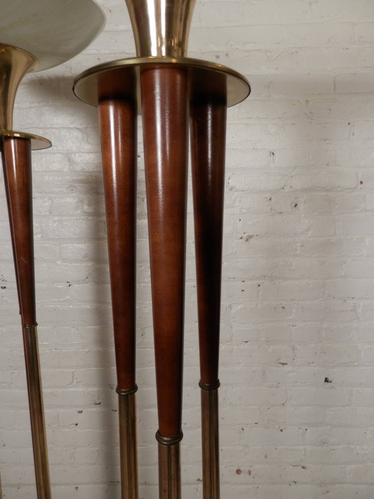 Pair Mid-Century Torchiere Lamps For Sale at 1stDibs