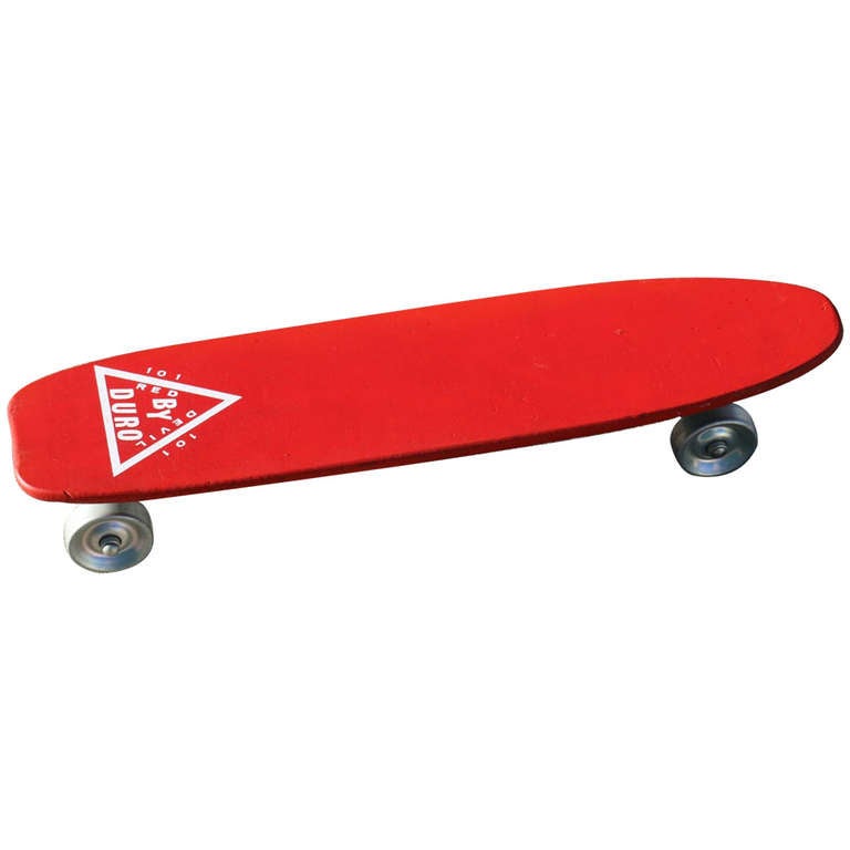 1960's Duro Red Devil 101 Skateboard with Metal Wheels at 1stDibs
