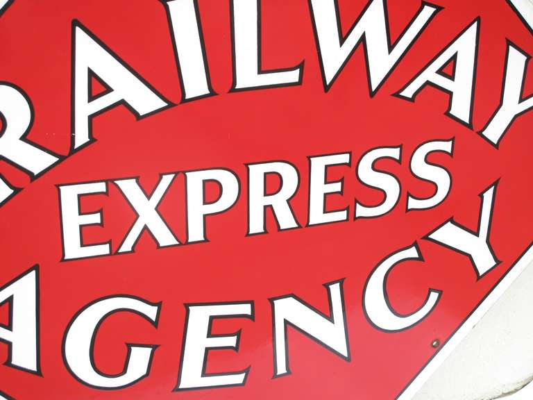 Railway Express Agency Large Enamel Sign, 1930s at 1stDibs | railway ...