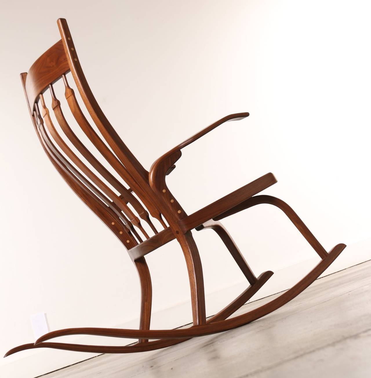 Contemporary California Craftsman Rocking Chair, Dark Walnut at 1stDibs