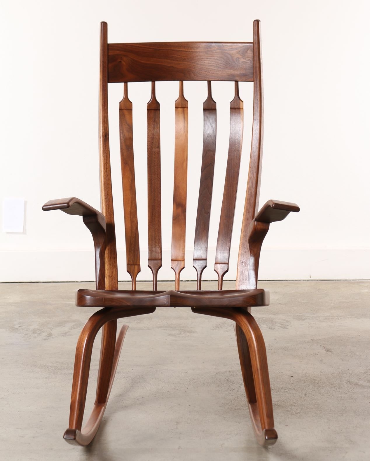 Contemporary California Craftsman Rocking Chair, Dark Walnut at 1stDibs