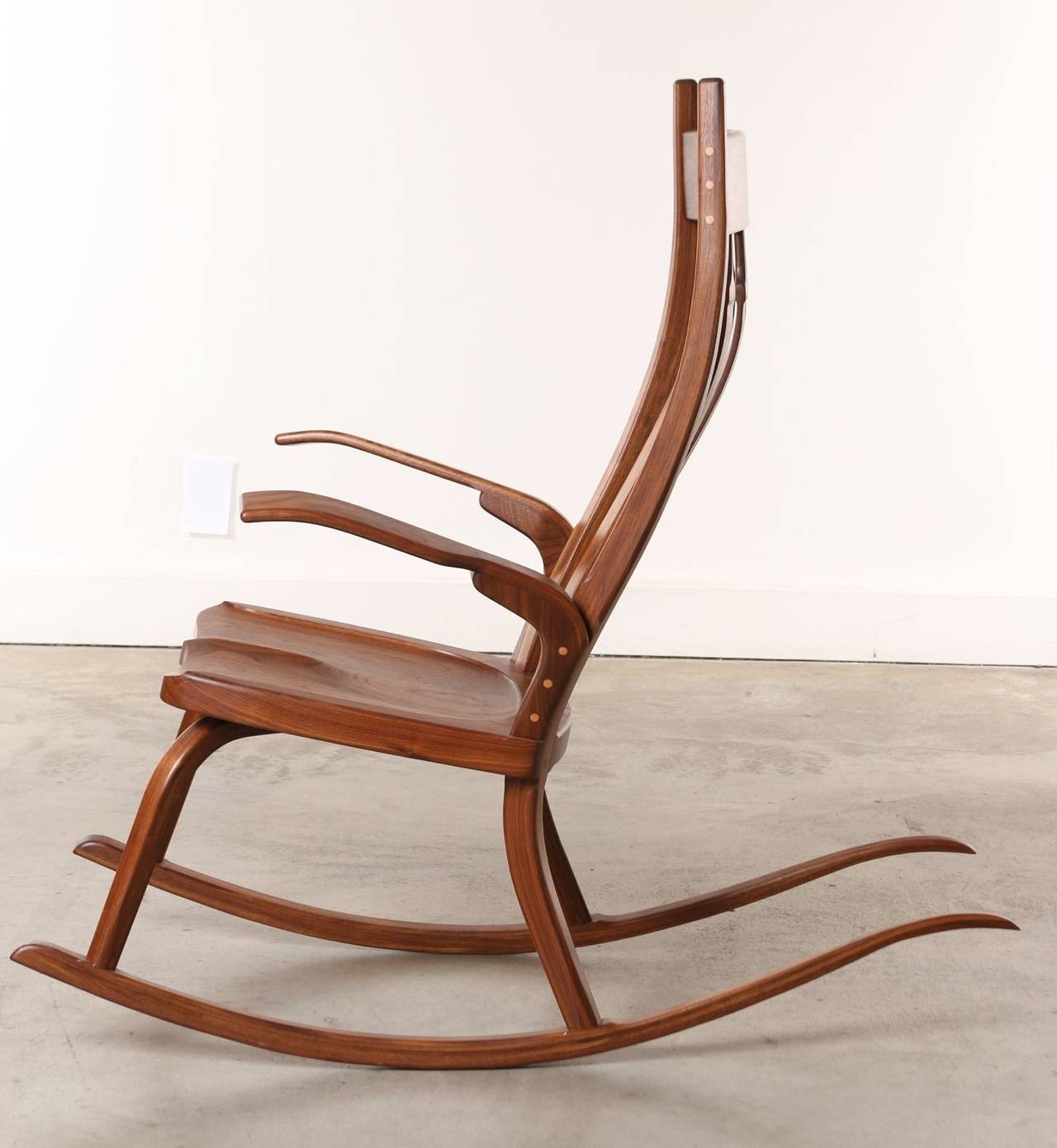 Contemporary California Craftsman Rocking Chair, Dark Walnut at 1stDibs