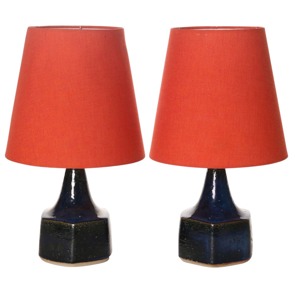 Pair of Danish Ceramic Lamps by Jytte Trebbien at 1stDibs
