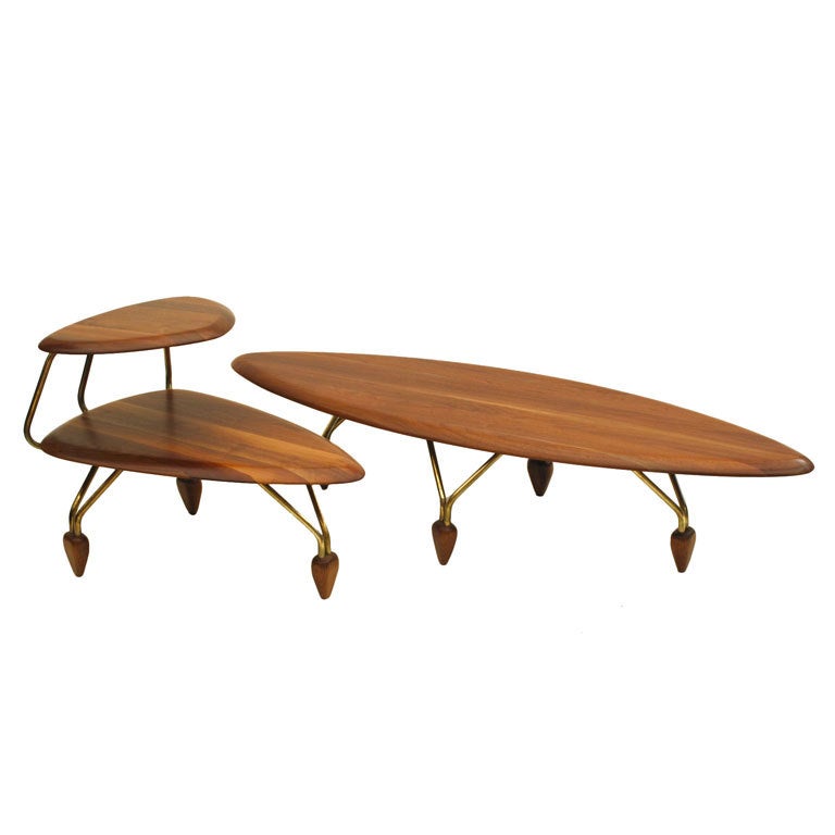 John Keal for Brown Saltman Surfboard Coffee Table and End Table at 1stDibs