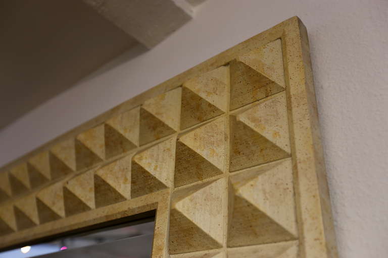Geometric Pyramid Framed Mirror at 1stDibs