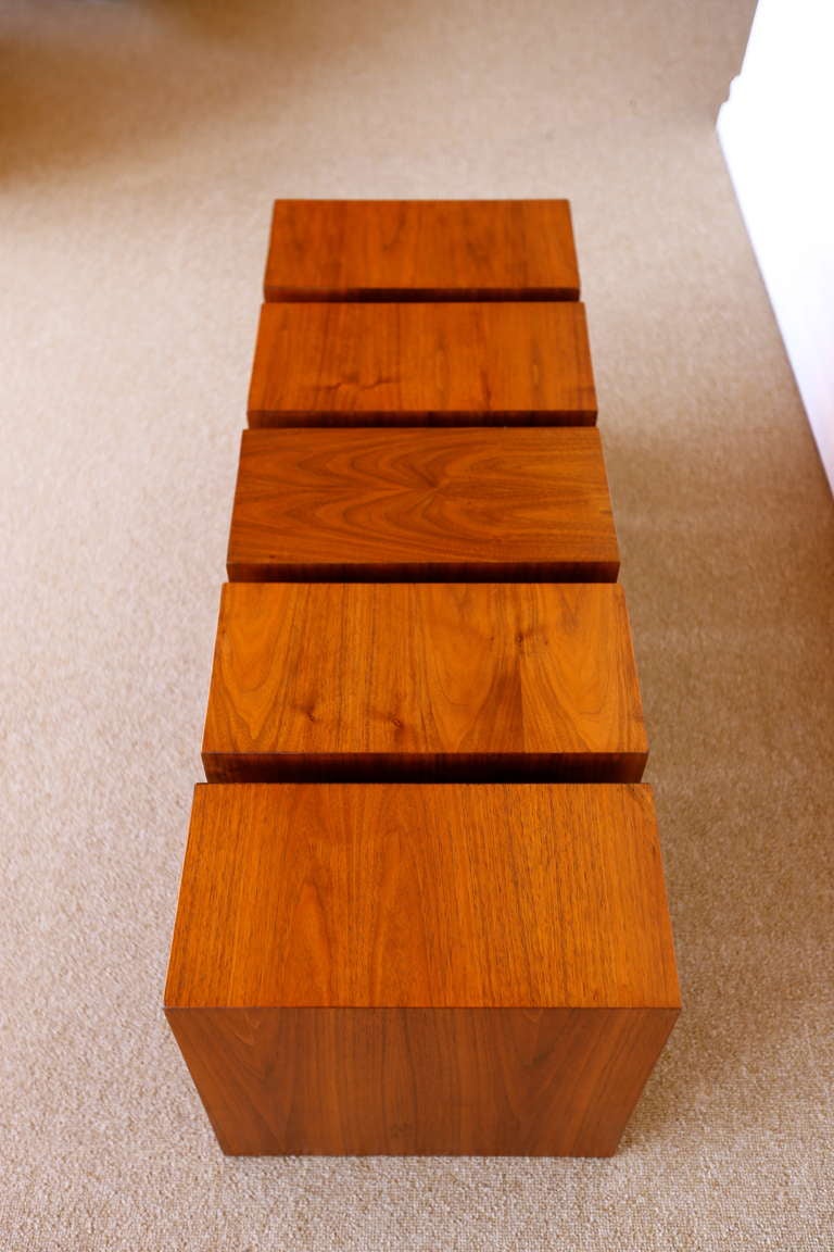 Walnut "Cubes" Coffee Table at 1stDibs