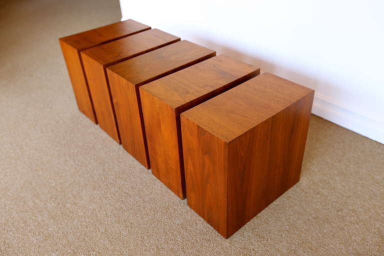 Walnut "Cubes" Coffee Table at 1stDibs