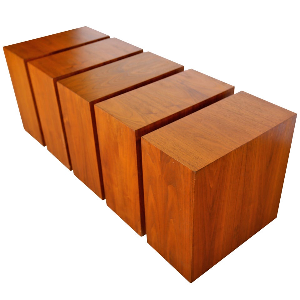 Walnut "Cubes" Coffee Table at 1stDibs