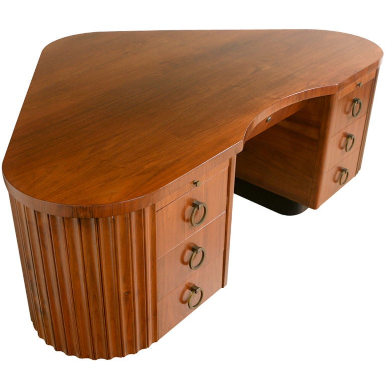 Art Deco American Walnut Desk By Fletcher Aviation at 1stDibs