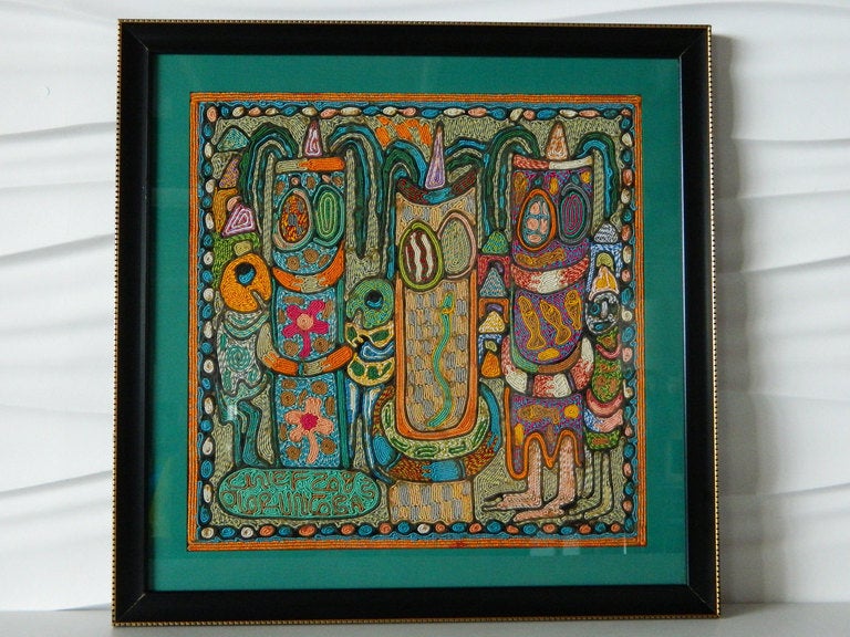 African Chief Z.O. Oloruntoba Thread Art For Sale at 1stDibs