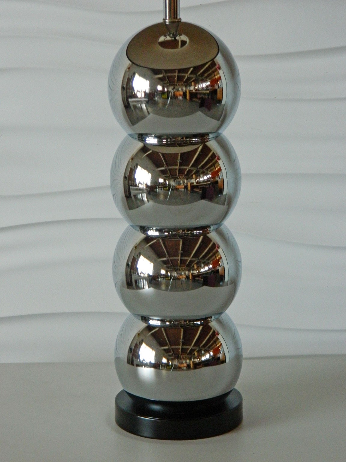 Stacked Chrome Ball Lamp For Sale at 1stDibs