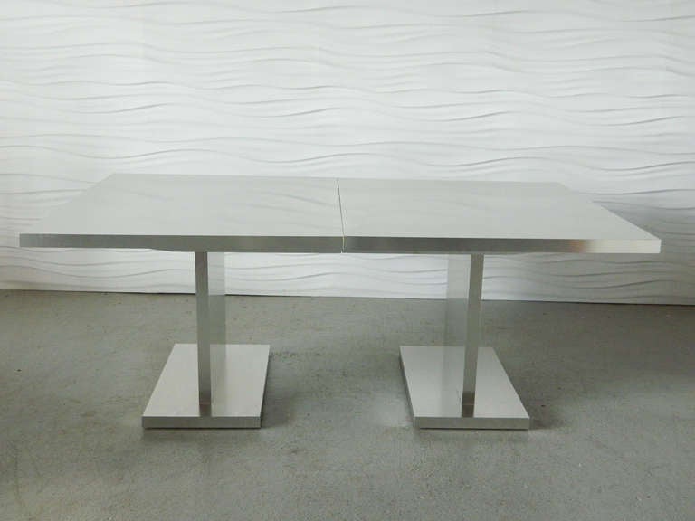 Thayer Coggin Sheath Collection Aluminum Clad Dining Table at 1stDibs