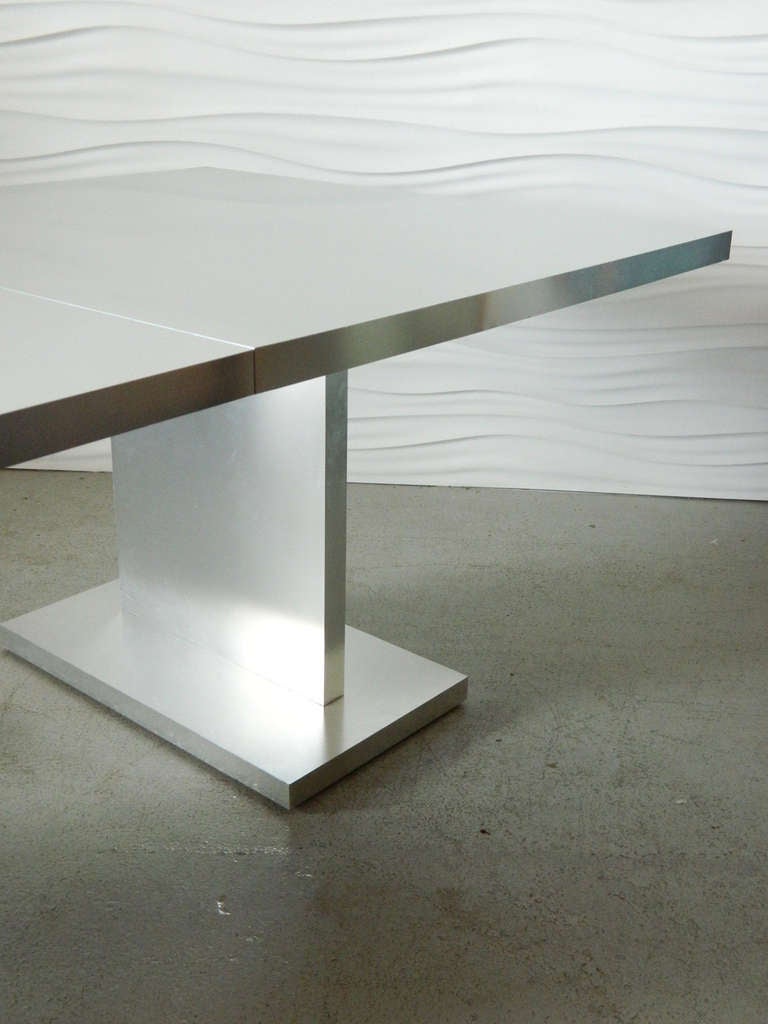 Thayer Coggin Sheath Collection Aluminum Clad Dining Table at 1stDibs