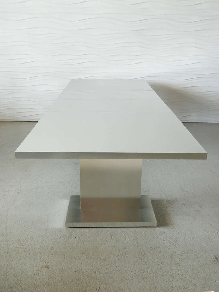 Thayer Coggin Sheath Collection Aluminum Clad Dining Table at 1stDibs