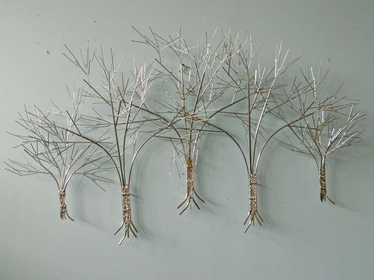 C Jere Chrome Sculpture of Trees at 1stDibs