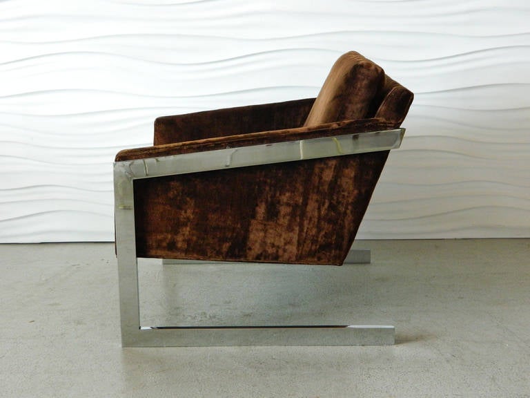Chrome Cantilever Lounge Chair at 1stDibs