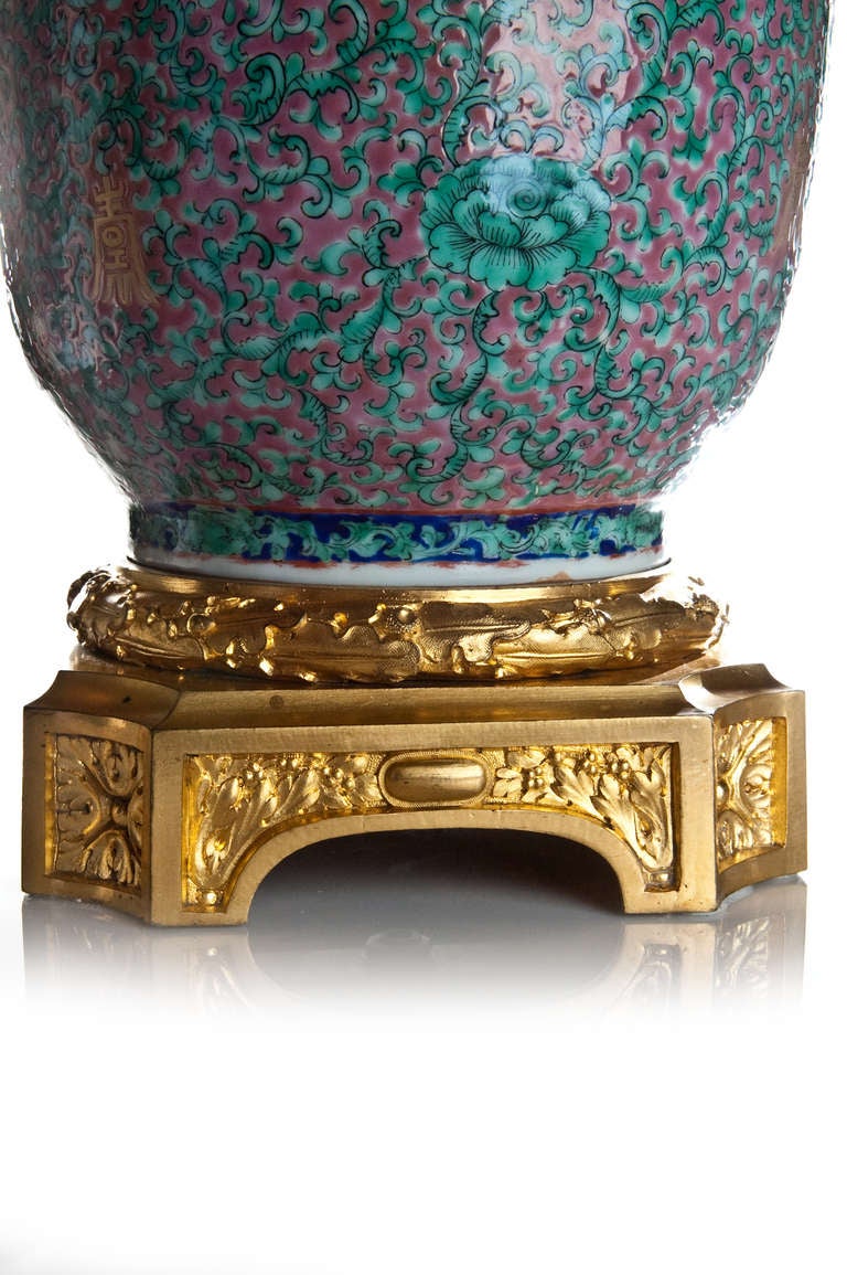 Pr Antique Chinese Louis Xvi Style Gilt Bronze Mounted Lamps,ca.1850 ...