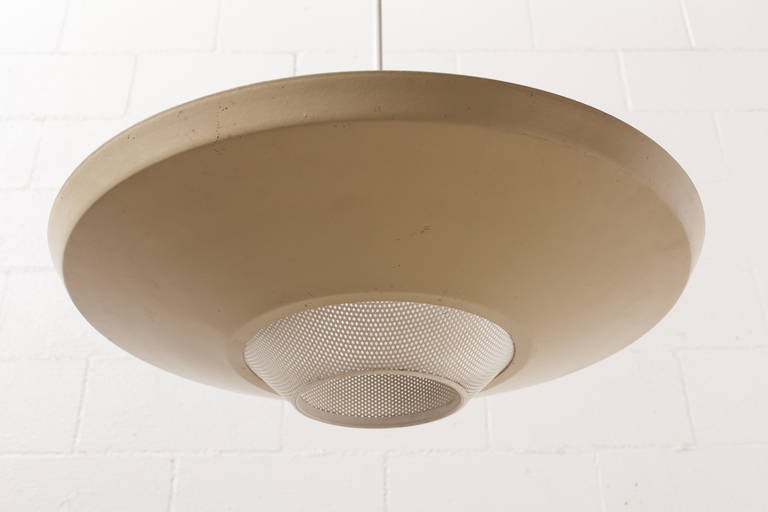 Industrial Ceiling Rondelle, UFO Lamp by Louis Kalff at 1stDibs