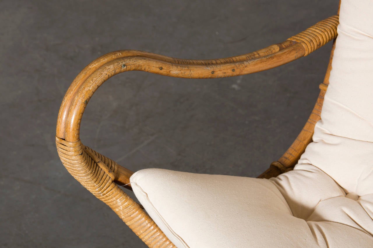 Dramatic Wingback Bamboo Lounge Chair at 1stDibs