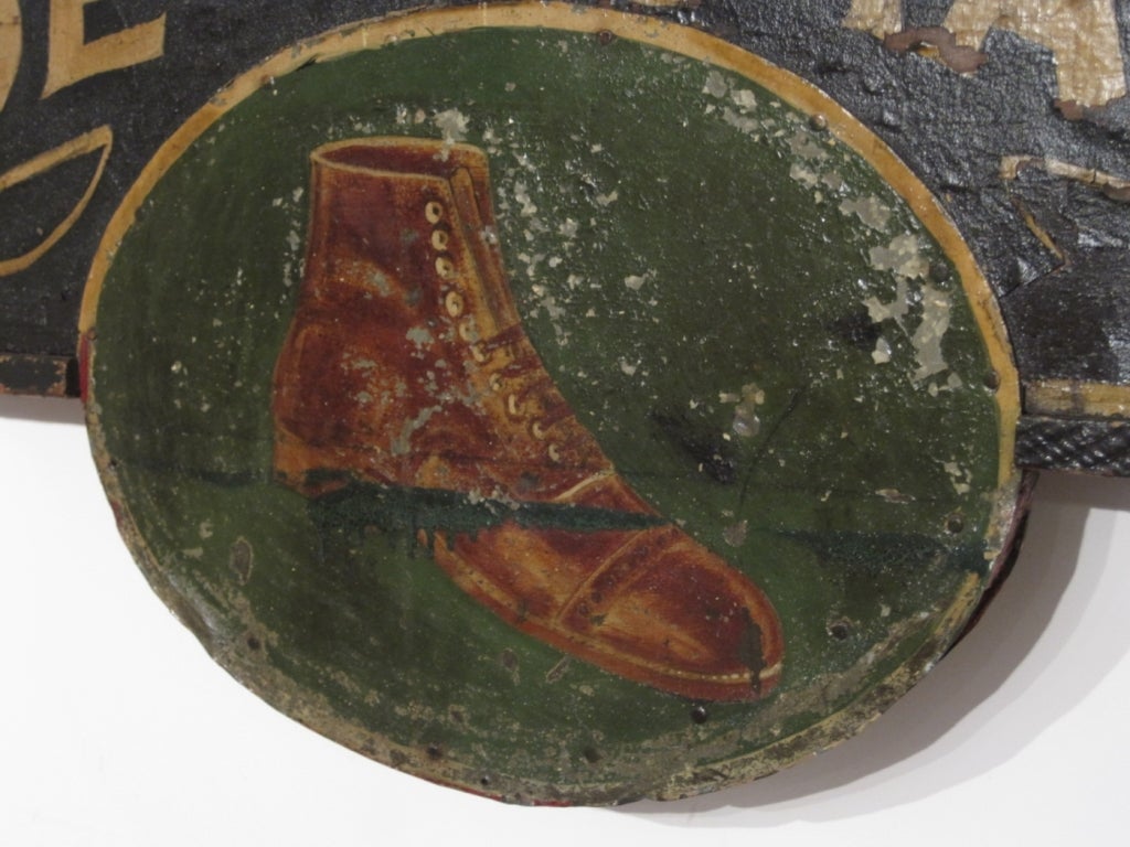 Folk Art Shoemaker Trade Sign at 1stDibs