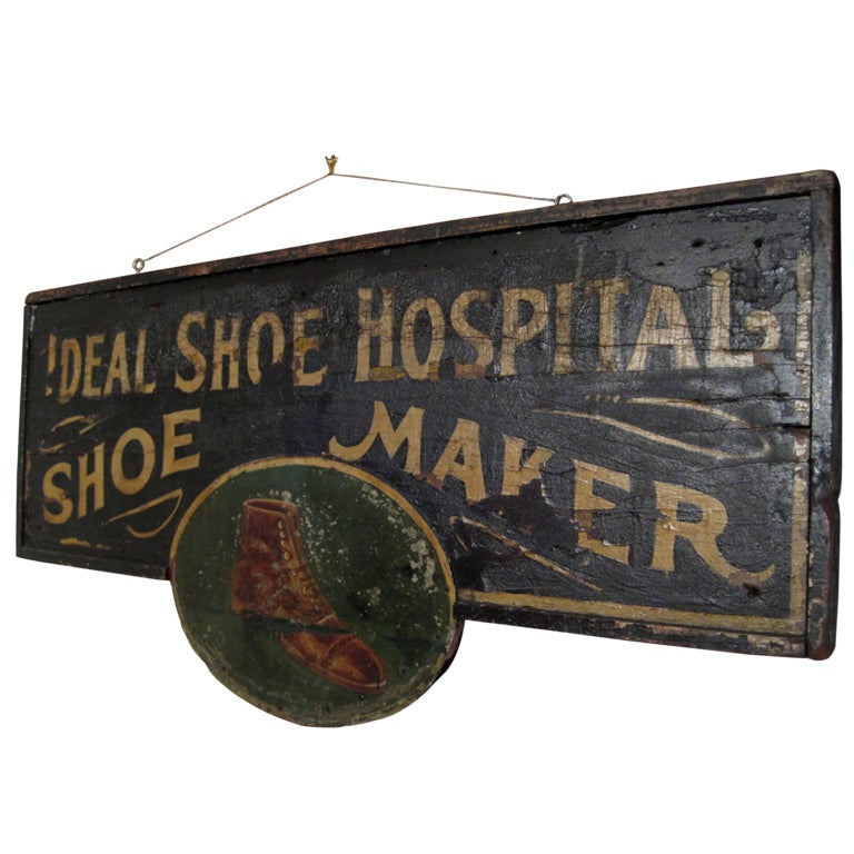 Folk Art Shoemaker Trade Sign at 1stDibs