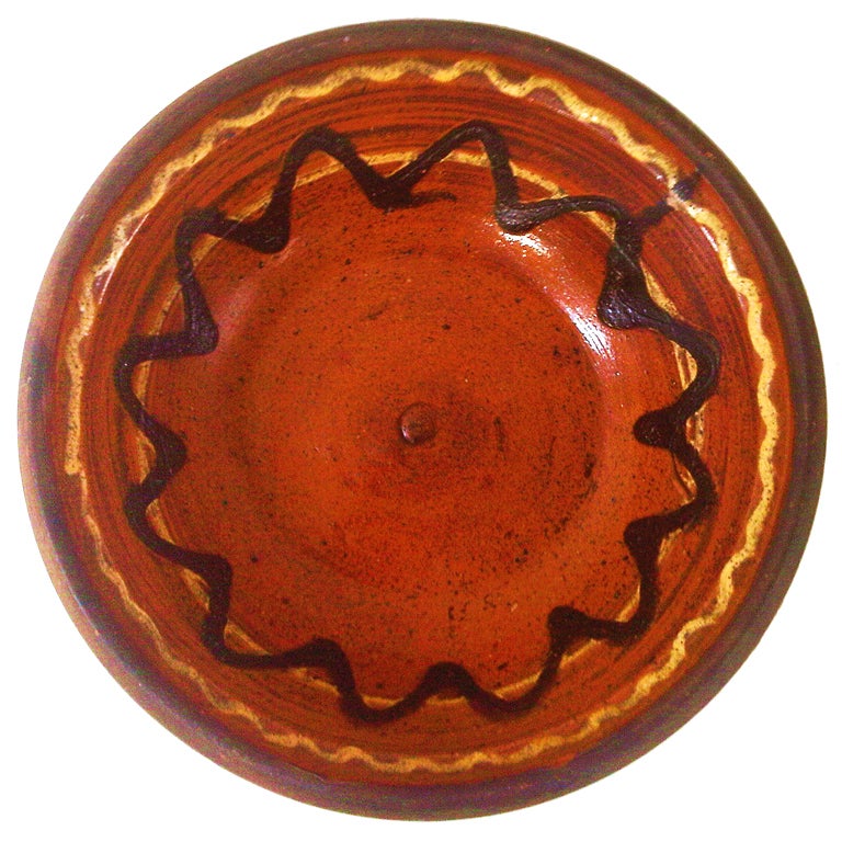 Exceptional American redware bowl at 1stDibs