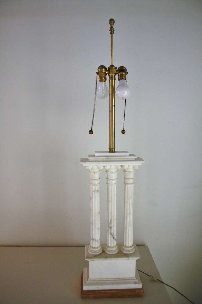 Monumental Marbro Roman Columns Lamp at 1stDibs