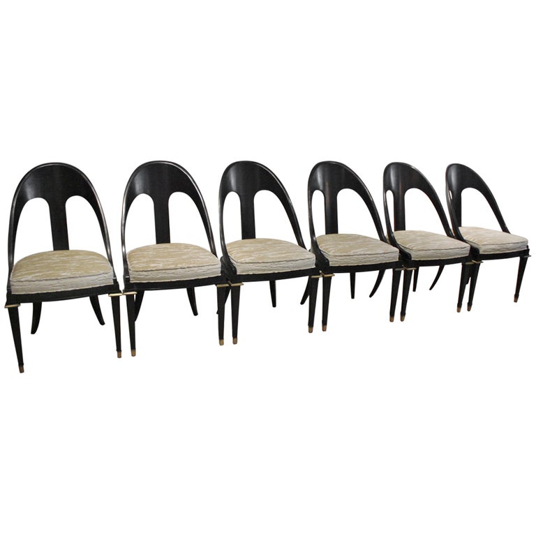 Six Spoon Back Dining Chairs at 1stDibs