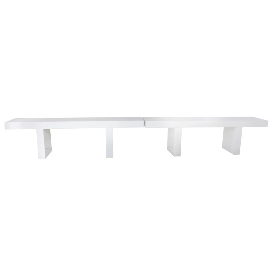 Contemporary White Metal Benches at 1stDibs