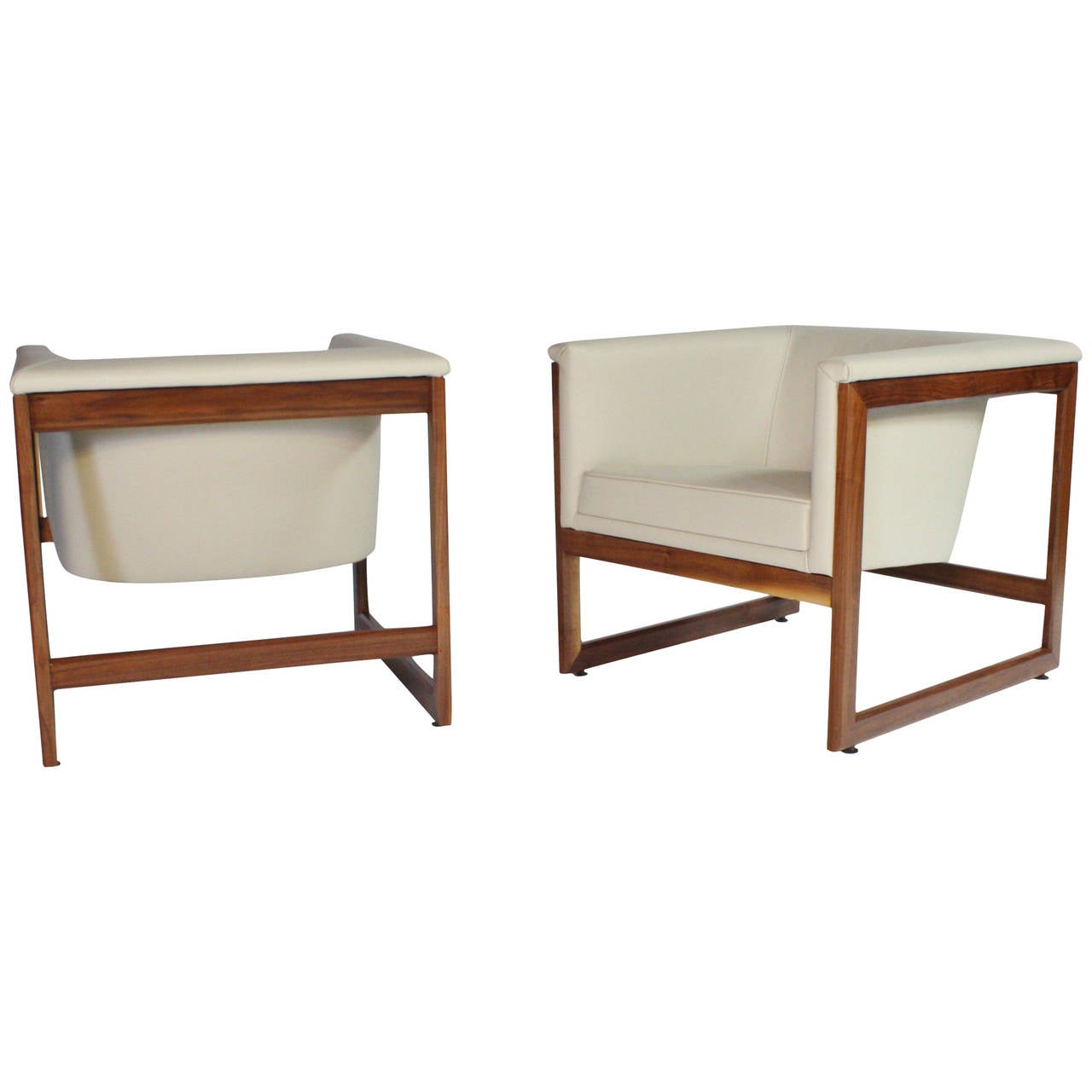 Milo Baughman Cube Club Chairs at 1stDibs