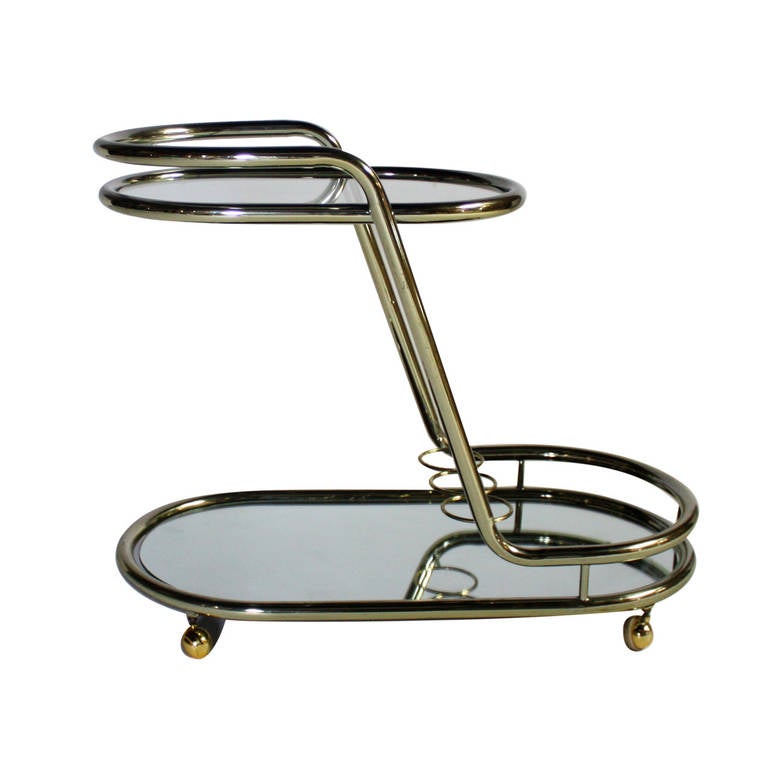 Tubular Metal Streamline Bar Cart at 1stDibs