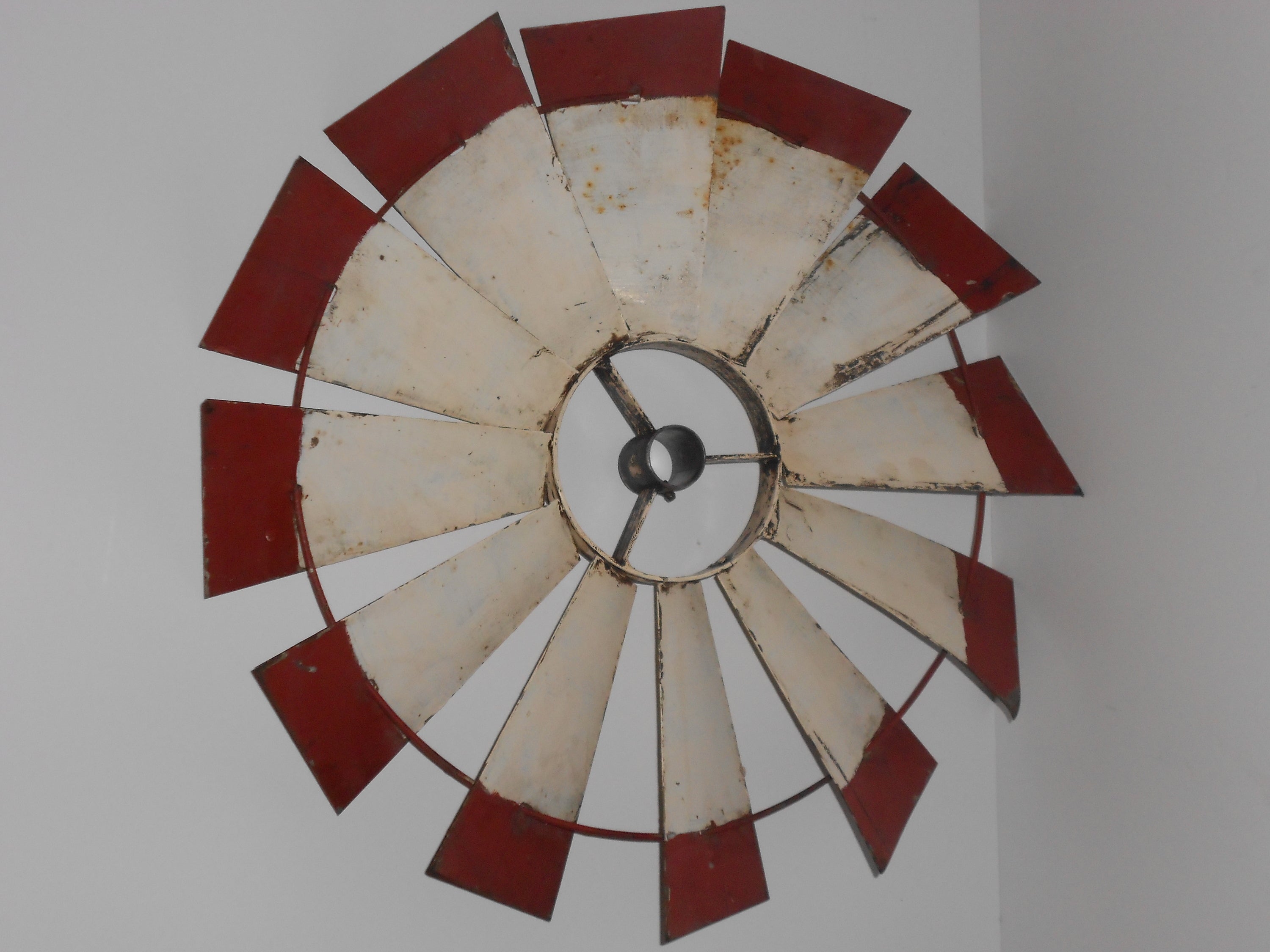 Farm Windmill Fan of Painted Steel at 1stDibs