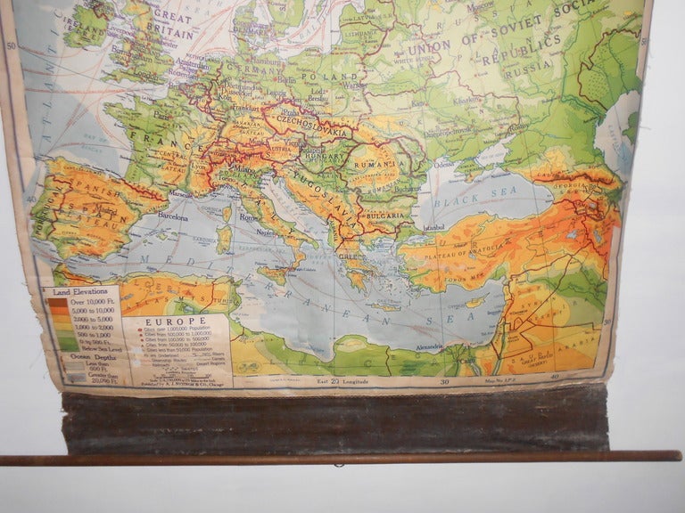 Map of Europe, 1949 edition at 1stDibs