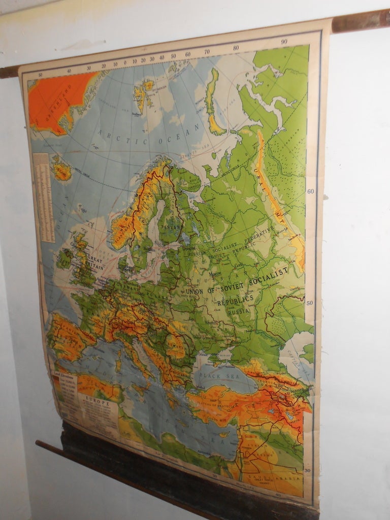 Map of Europe, 1949 edition at 1stDibs