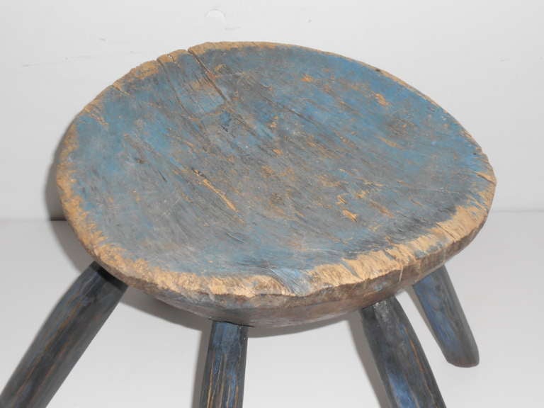 Early 1800s English primitive Farm Stool at 1stDibs