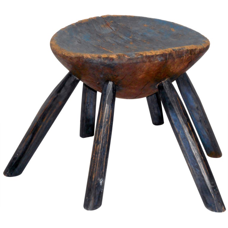 Early 1800s English primitive Farm Stool at 1stDibs