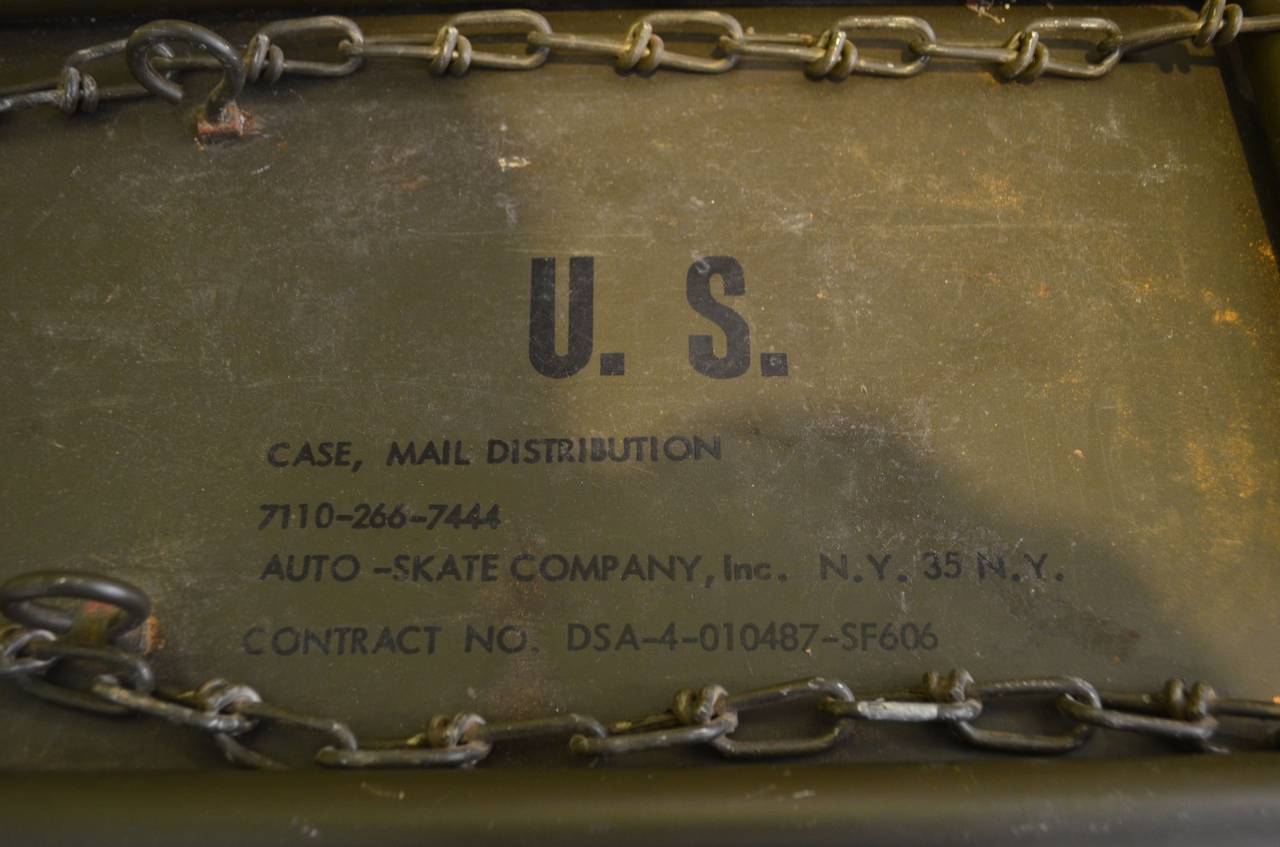 Military Field Postal Unit of Canvas Cubbies Framed by Steel Rods at ...