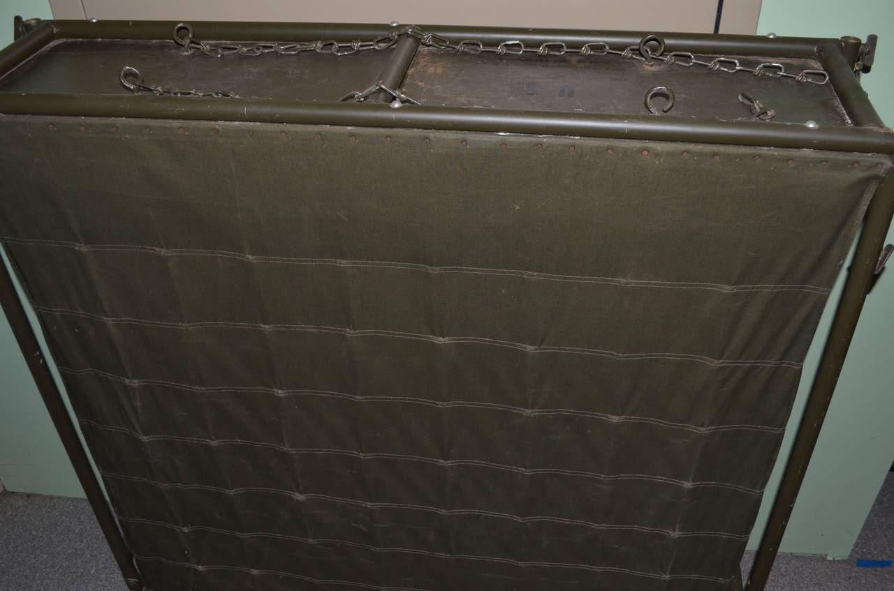 Military Field Postal Unit of Canvas Cubbies Framed by Steel Rods at ...