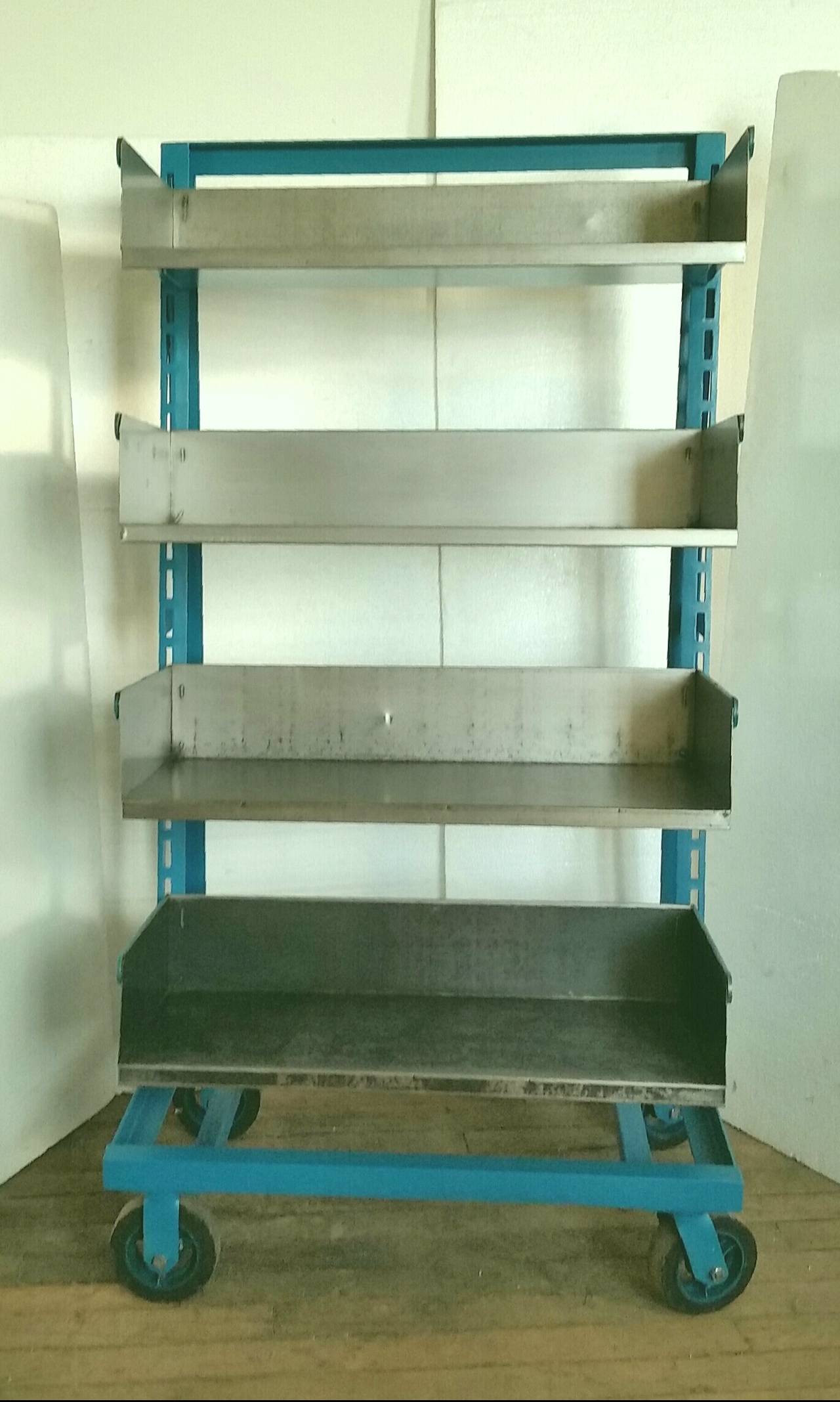 Industrial Blue and Steel Factory Storage A-Frame Rack as Shelving Unit ...