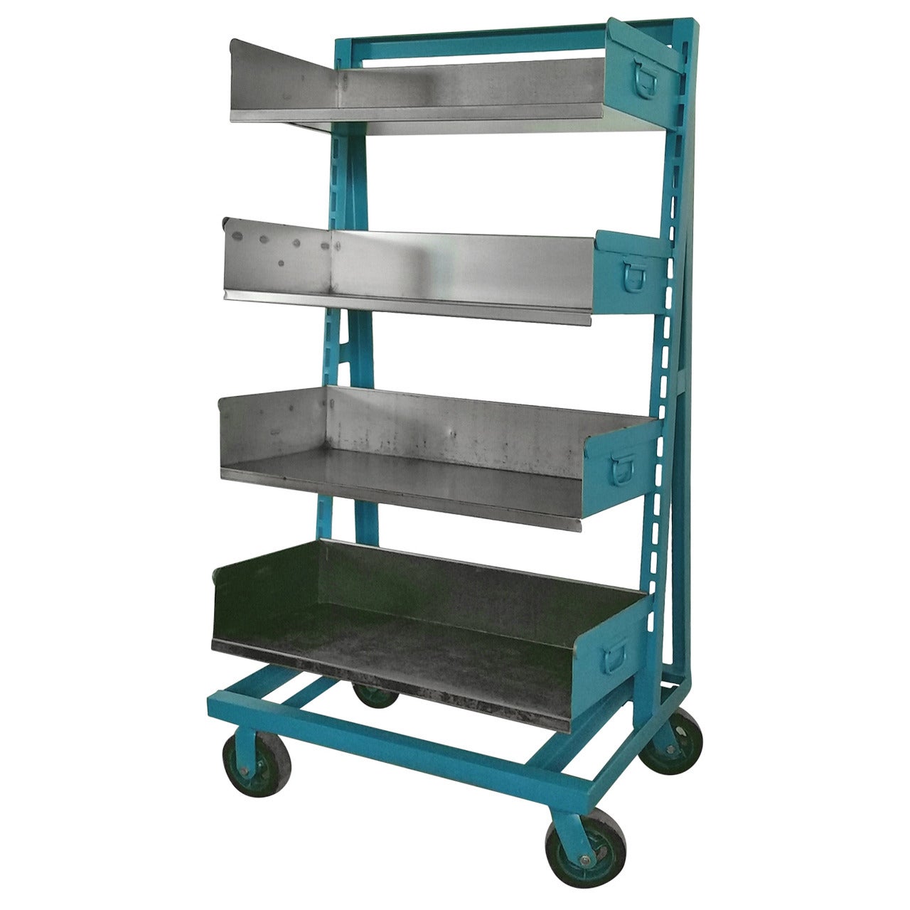 Industrial Blue and Steel Factory Storage A-Frame Rack as Shelving Unit ...