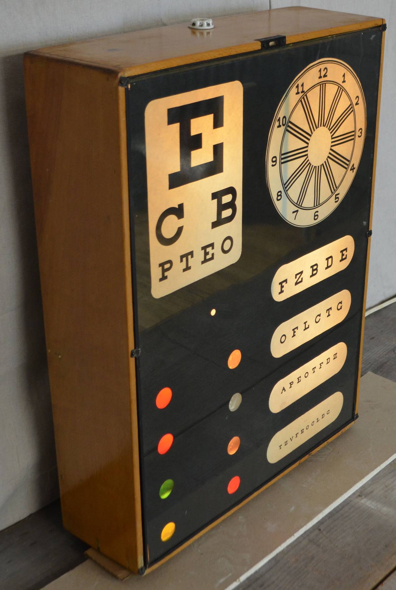 Mid Century Wall-Mounted Backlit Eye Chart at 1stDibs