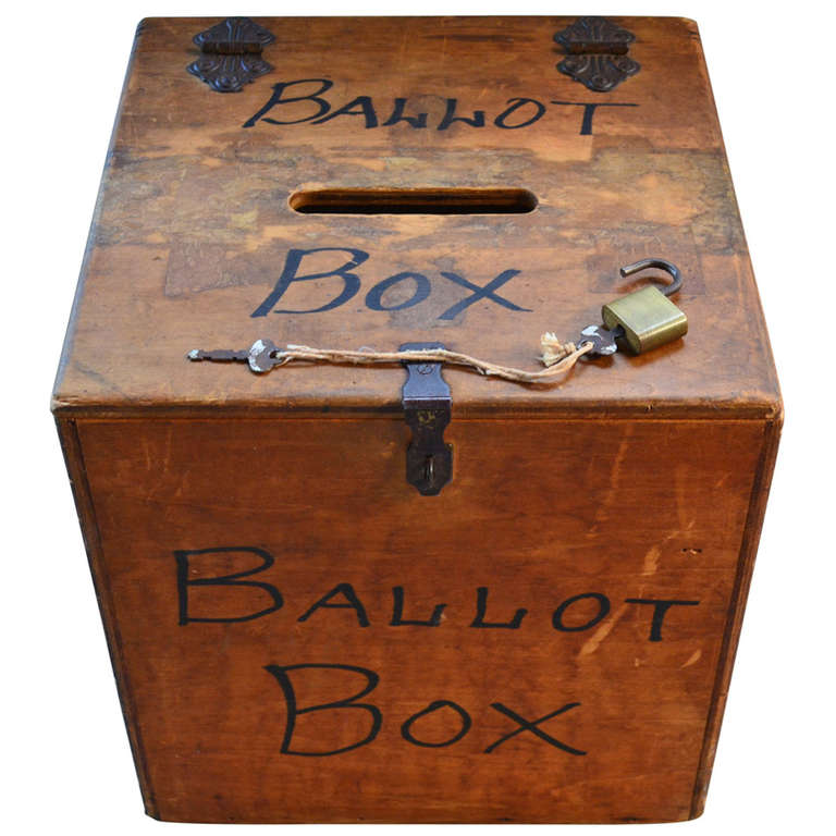 Ballot Box Hand-made of Wood with Padlock and Key at 1stDibs
