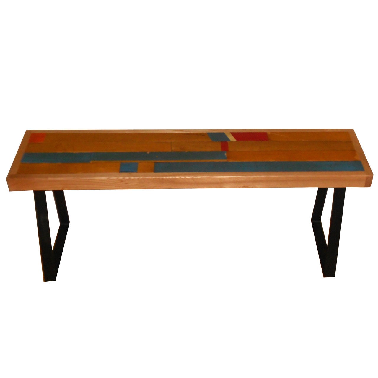 Bench From High School Gymnasium Flooring at 1stDibs