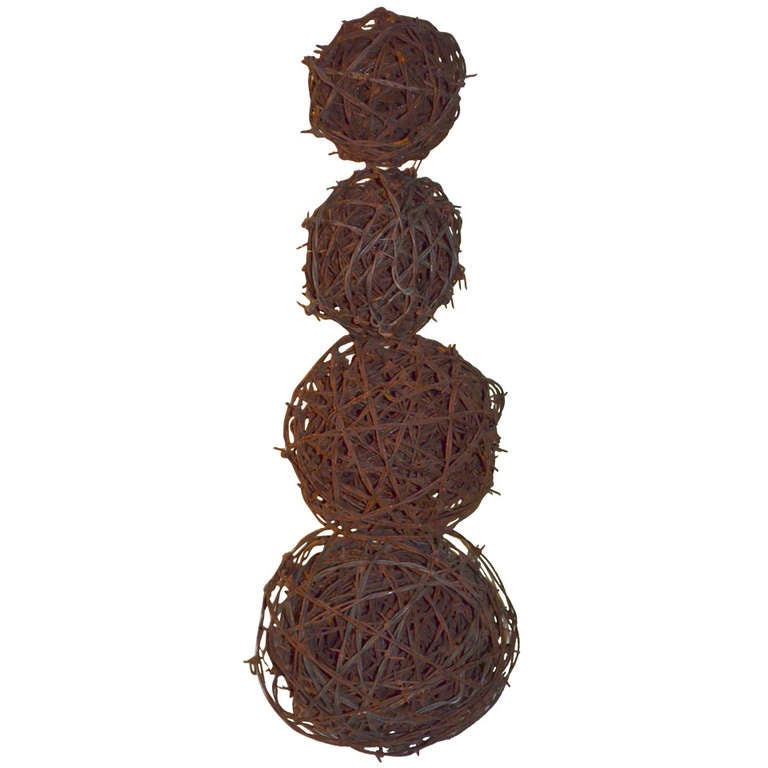Tower of Barbed-Wire Balls as Sculpture at 1stDibs