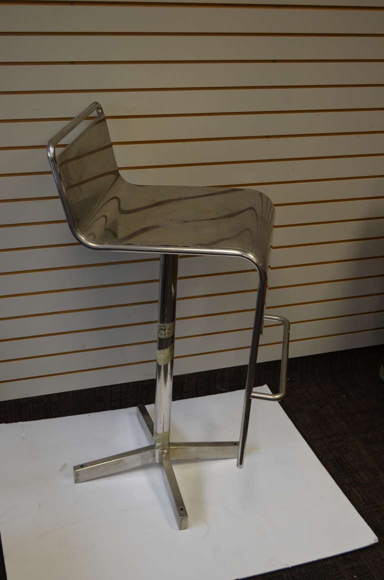 Mid-Century Stainless Steel Bar Stools (set of 4). at 1stDibs