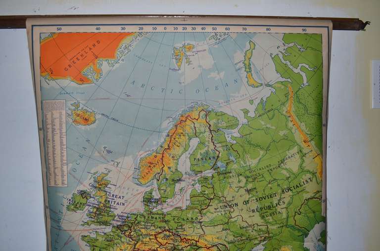 Post-war School Map of Europe, 1949 edition at 1stDibs