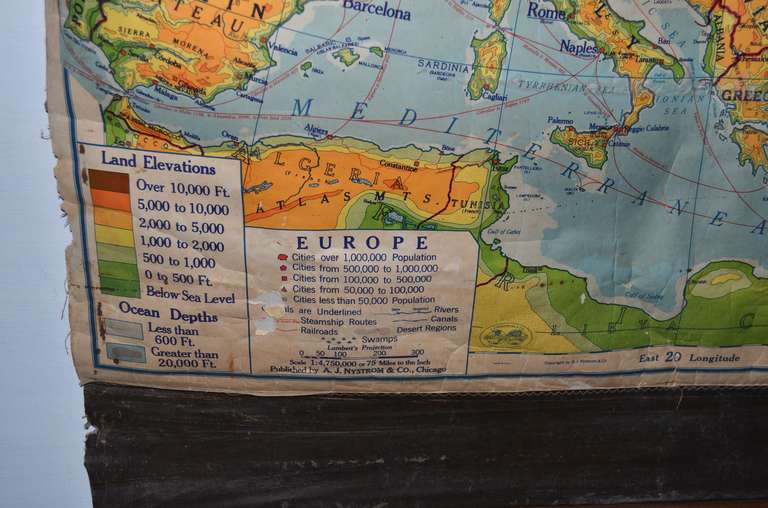 Post-war School Map of Europe, 1949 edition at 1stDibs